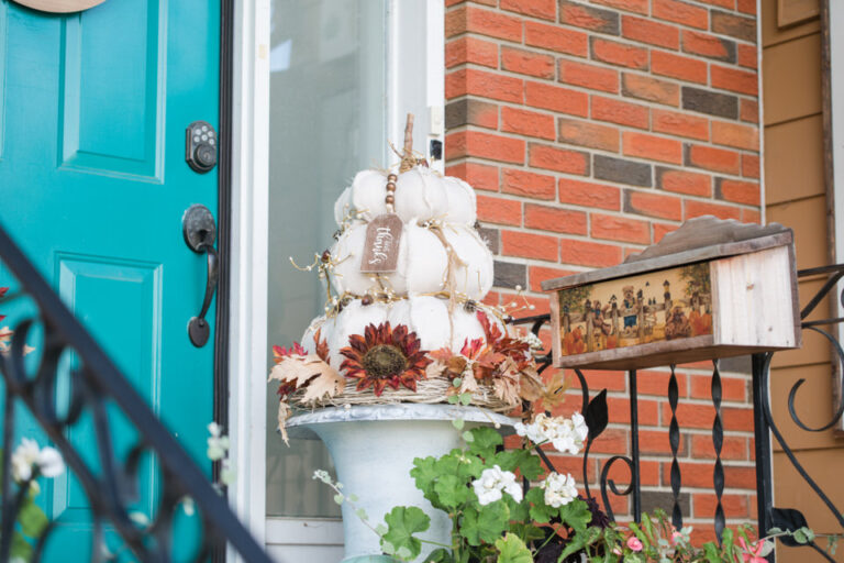 Fall Front Step Decor Ideas - At Home With Chic & Grace