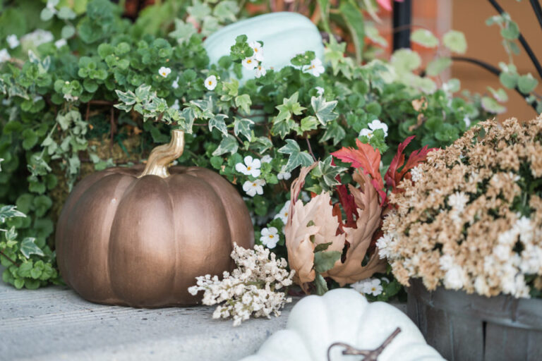 Fall Front Step Decor Ideas - At Home With Chic & Grace