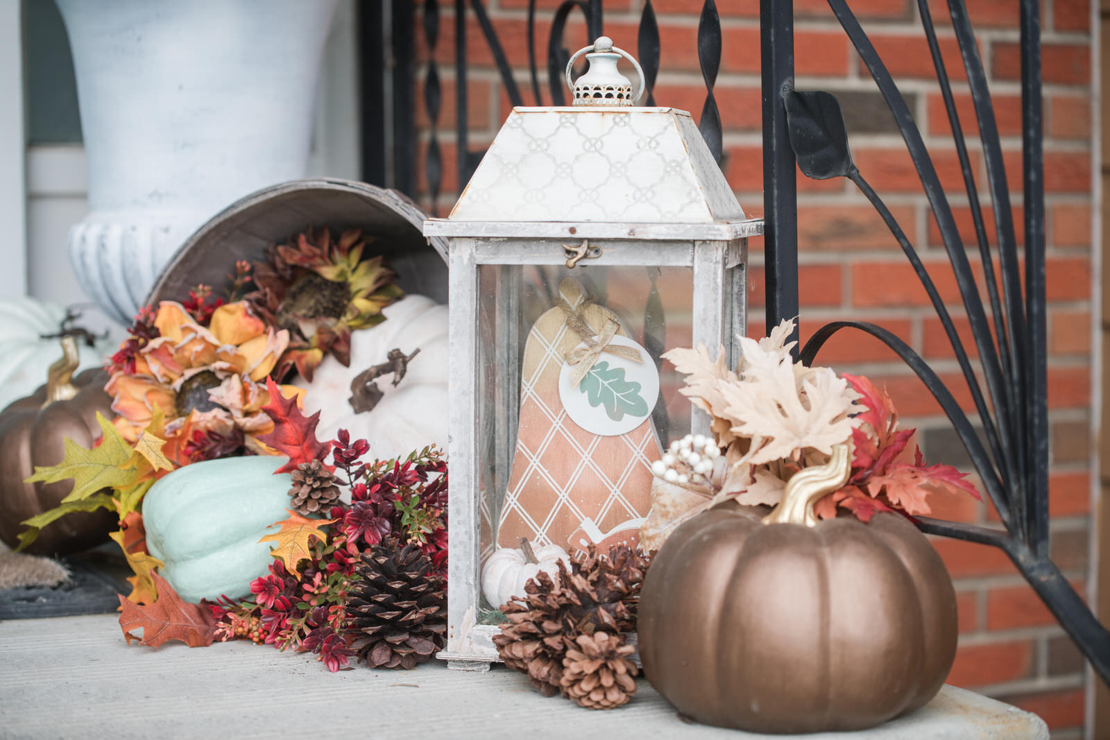 Fall Front Step Decor Ideas - At Home With Chic & Grace