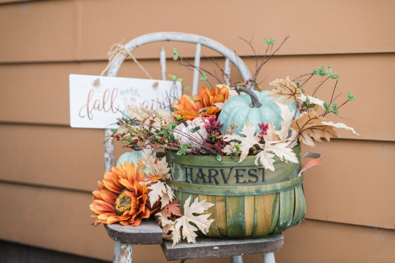 Fall Front Step Decor Ideas - At Home With Chic & Grace