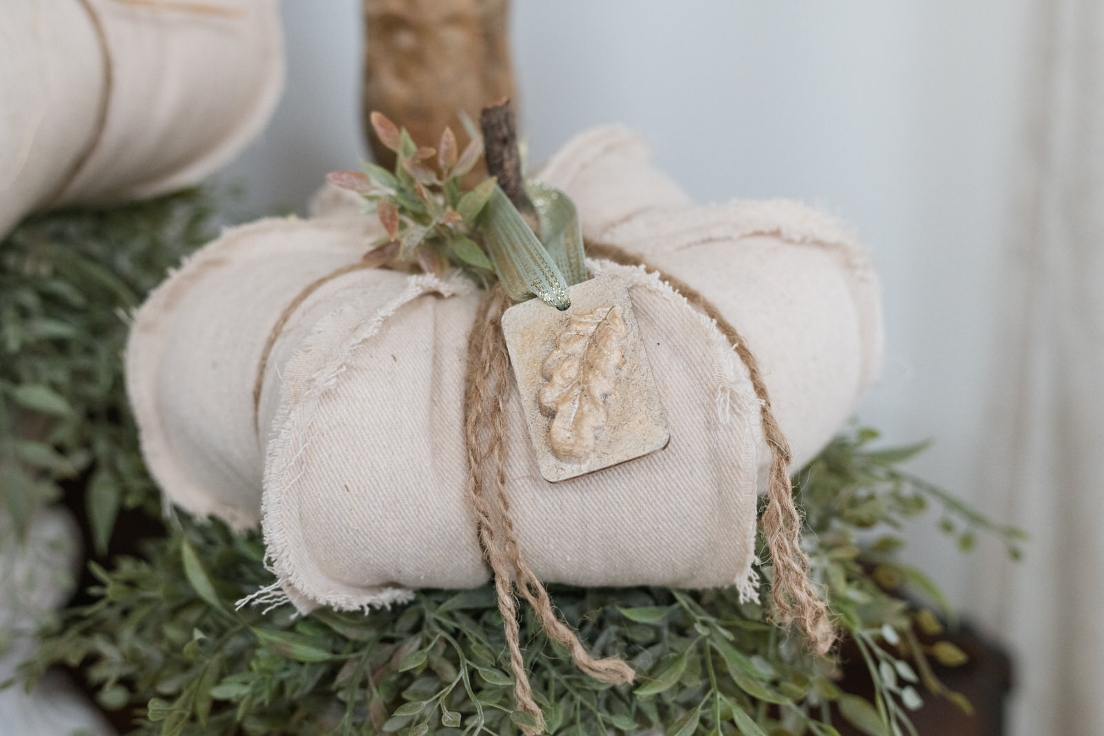 DIY Topiary Pumpkins out of Drop Cloth - At Home With Chic & Grace