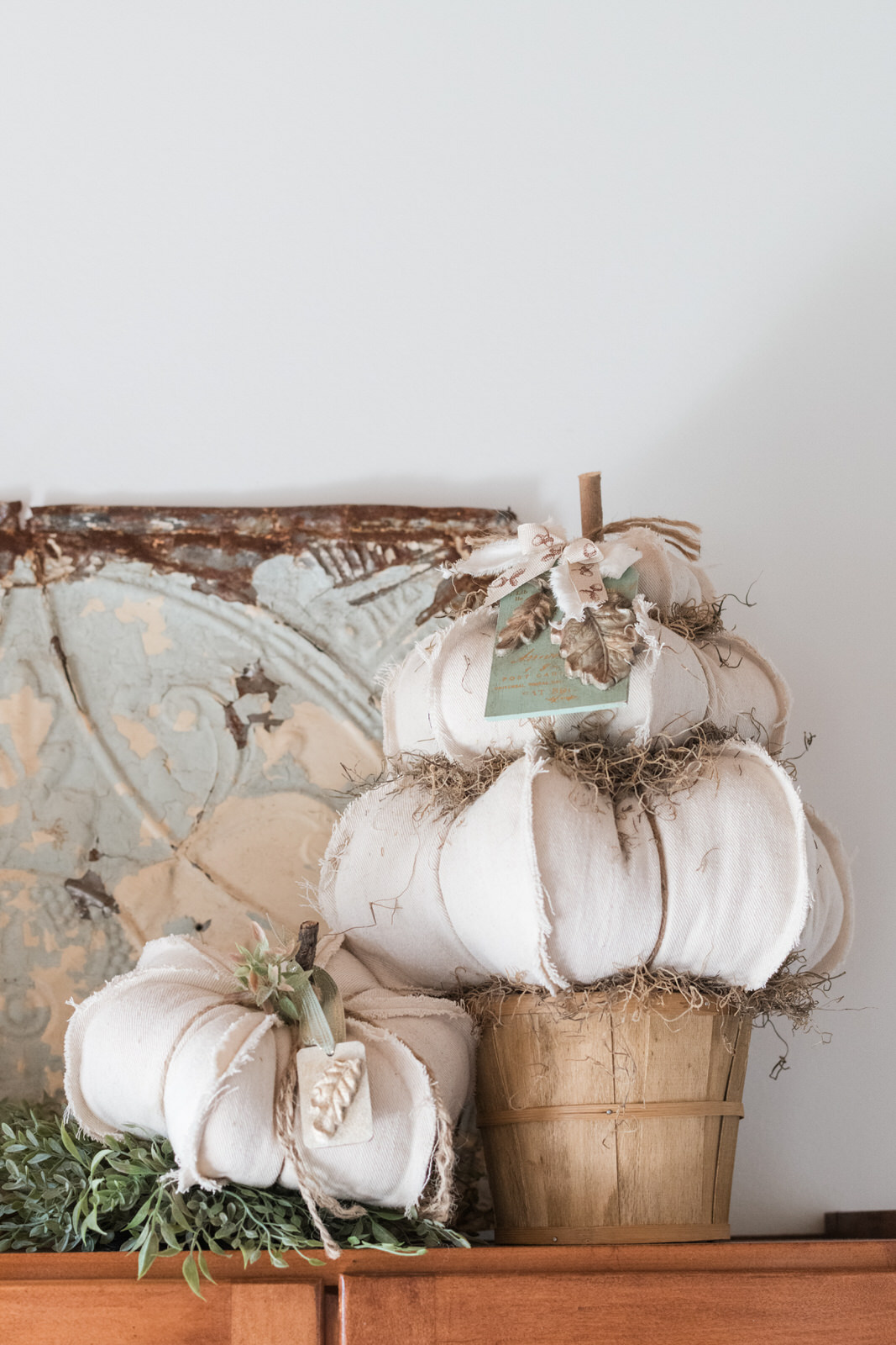 DIY Topiary Pumpkins out of Drop Cloth - At Home With Chic & Grace