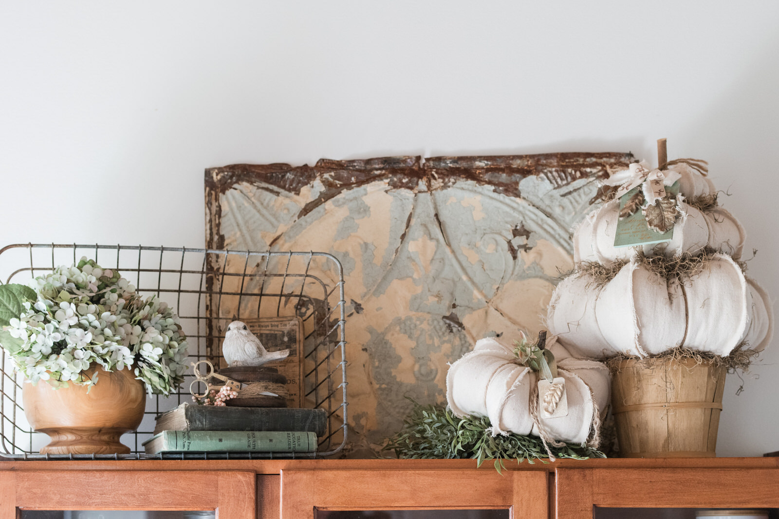 DIY Topiary Pumpkins out of Drop Cloth - At Home With Chic & Grace