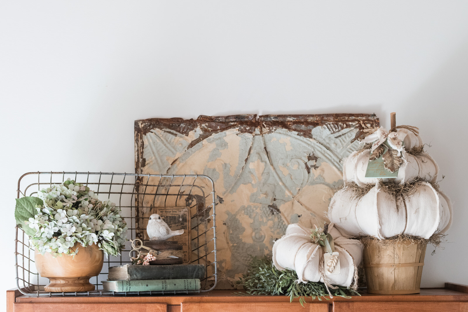 DIY Topiary Pumpkins out of Drop Cloth - At Home With Chic & Grace