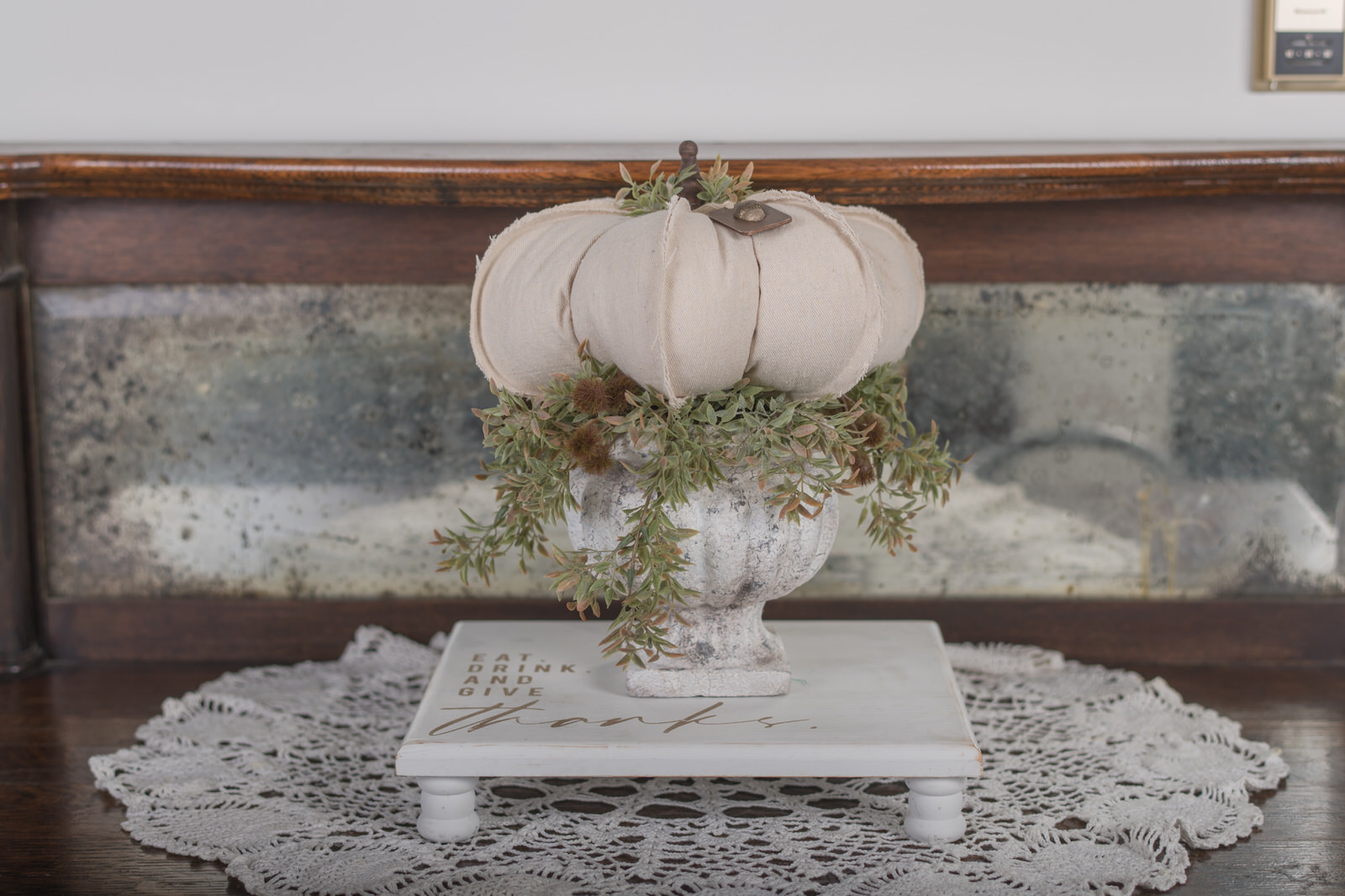 DIY Topiary Pumpkins out of Drop Cloth - At Home With Chic & Grace
