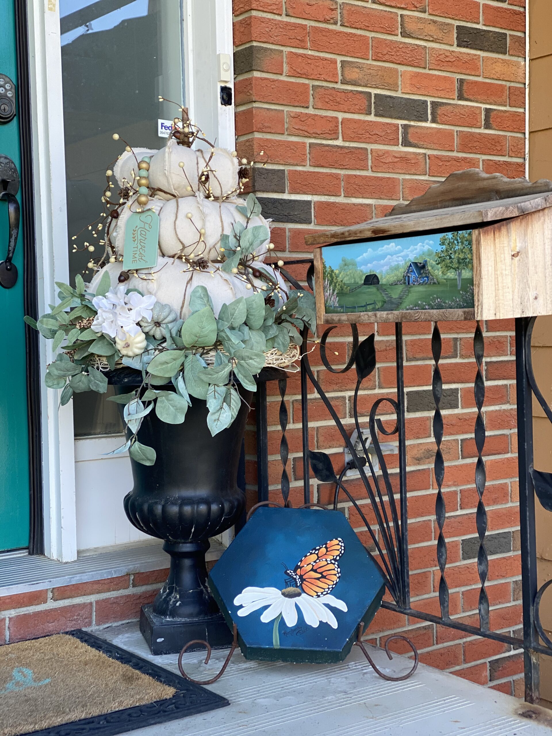 DIY Topiary Pumpkins out of Drop Cloth - At Home With Chic & Grace