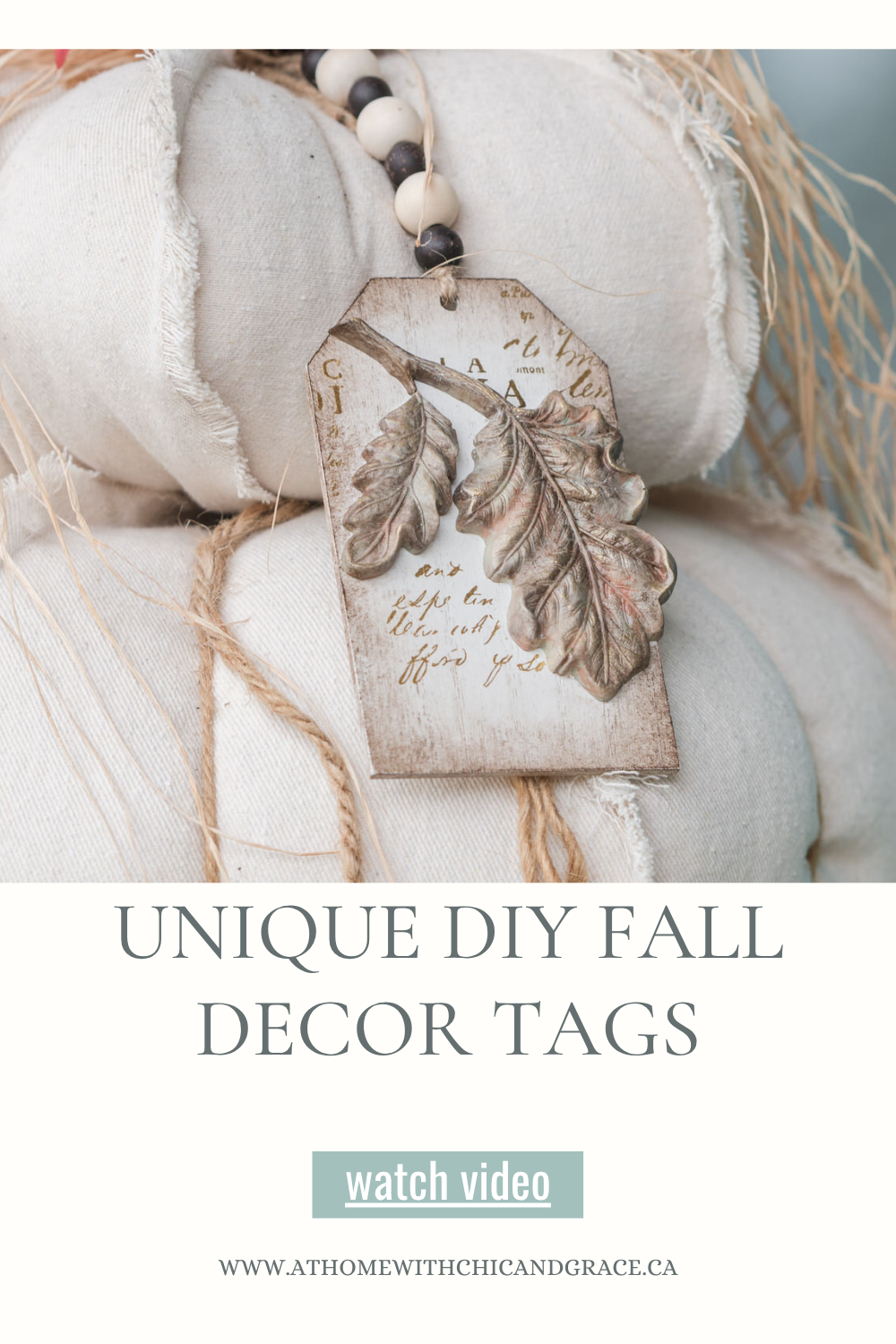 DIY Fall Leaf & Acorn Tags With IOD - At Home With Chic & Grace